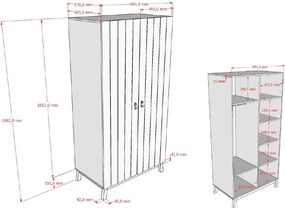 Béžová dětská šatní skříň 99x196x58 cm Sezane – Vipack