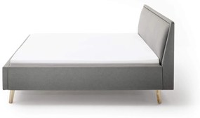 Čalouněná postel deria s úložným prostorem 140 x 200 cm světle šedá MUZZA