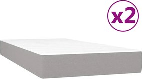 Box spring postel s matrací světle šedá 200 x 200 cm textil 3144546