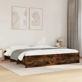 Rám postele bez matrace kouřový dub 180x200cm kompozitní dřevo 3295636