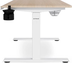 Elektrický stůl s nastavitelnou výškou ergonomický bílý/dub sonoma,1400x700 mm: ARIA