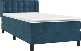 Box spring postel s matrací tmavě modrá 80 x 200 cm samet 3131169