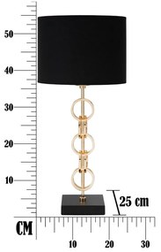 Stolní lampa v černo-zlaté barvě Mauro Ferretti Glam Rings, výška 54,5 cm