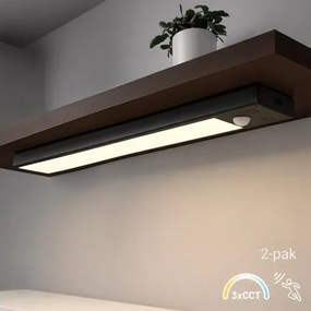 SADA 2x LED Nab. osvětlení nábytku se senz. VIRO LED/1,2W/800 mAh 30cm CCT černá
