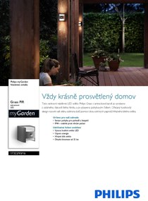 LED Venkovní nástěnné svítidlo Philips Grass s pohybovým čidlem 17322/93/16 antracitové 2700K