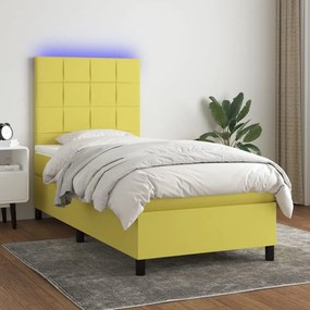 vidaXL Box spring postel s matrací a LED 100x200 cm textil [3134859] Barva: Černá