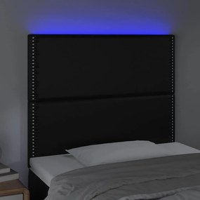 Čelo postele s LED černé 100x5x118/128 cm umělá kůže 3122368