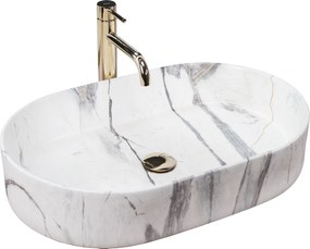 Rea Nadia Sand, umyvadlo na desku 60x38x13 cm, imitace kamene Sand, REA-U5800