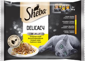 Sheba Kapsičky pro kočky Delicacy s kuřecím, kachním, krůtím a drůbežím 4 x 85 g
