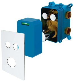 Mereo Mereo, Termostatická podomítková tlačítková baterie - 3-cestná - hranatý kryt, CB60157TC