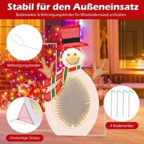 Costway LED sněhulák se 2 tunelovými světly Vánoční obrázek Vánoční osvětlení