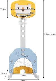 Costway Sada basketbalových košů 3 v 1 Basketbalový koš s nastavitelnou výškou