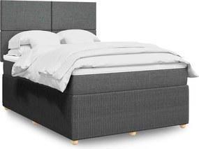 Box spring postel s matrací tmavě šedá 140x200 cm textil 3294373
