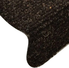 Schodové rohože samolepicí 5 ks 65 x 21 x 4 cm tmavě hnědé, půlkulaté, velké 149710