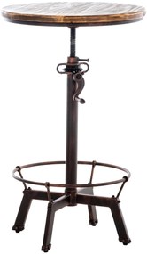 Kovový barový stůl Malita v industriálním stylu - v84-102 x Ø59 cm - Bronzová