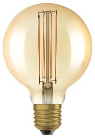 Zlatá vintage LED žárovka E27 8,8 W GLOBE, teplá bílá