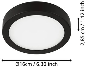 Eglo 900637 - LED Koupelnové stropní svítidlo FUEVA LED/11W/230V IP44 černá