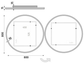 Nimco Kulaté LED zrcadlo pr. 800 - ZP 26002R