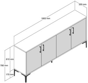 Skříňka Kiev Walnut and Cream