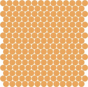 Hisbalit Skleněná mozaika oranžová Mozaika 326B SATINATO kolečka  prům. 2,2 (33,33x33,33) cm - KOL326BLH