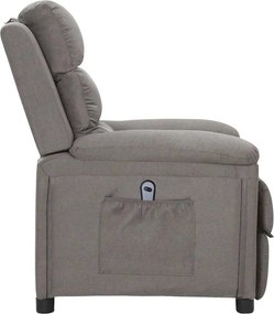 Elektrické polohovací křeslo světle šedé textil 3098963