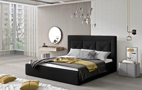 Eltap Čalouněná postel Cloe s úložným prostorem Materiál a barva potahu: Sawana 14 - černá, Rozměry (cm): 160x200