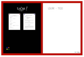 Toptabule.sk  Kombinovaná magnetická tabule v dřevěném rámu – 5 fareb rámu 120x90 cm