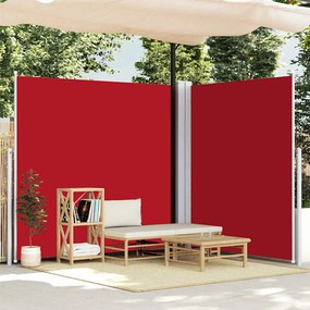 Zatahovací boční markýza červená 220 x 600 cm 318017