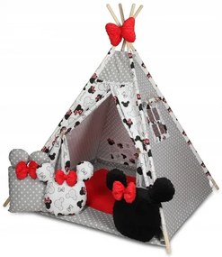 Stan pro děti týpí Minnie - bílá, černá, červená