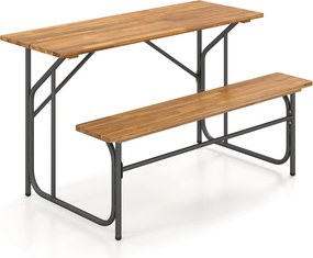 Costway Sada stolní lavice pro piknikový stůl pro 2 osoby a sedátko s deskou