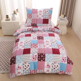 Mikroplyšové povlečení Premium 140x200+70x90 Patchwork barevný