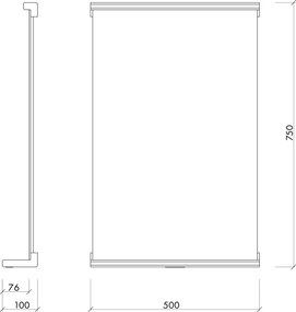 Nástěnné zrcadlo s poličkou s dřevěným rámem 50x75 cm Lun – noo.ma