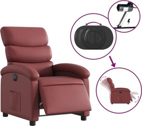 Elektrické polohovací křeslo vínové umělá kůže 3204030