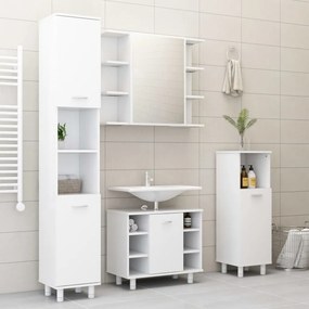 vidaXL 4dílný set koupelnového nábytku dřevotříska [3187614] Barva: bílá s vysokým leskem