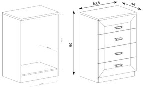 TADEUSZ L | komoda T-4 | 63 cm | lefkas