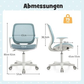 Costway Ergonomická dětská otočná židle s nastavitelnou výškou