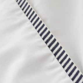 Bílé 3dílné povlečení na dvoulůžko z bavlněného perkálu 200x200 cm Contrast Trim – Bianca