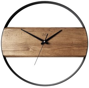 JVD NS22008.78 - Dřevěné hodiny s kovovou obručí