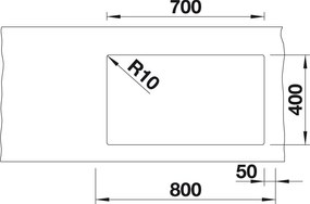 Granitový dřez Blanco SUBLINE 700 U Level InFino tartufo dřez vlevo 523545