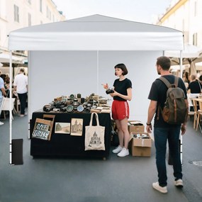 Costway Pavilon Výsuvný skládací altán s 4 Odnímatelné boční stěny 3 oddíl