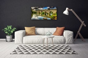 Obraz na plátně Most Řeka Architektura 125x50 cm