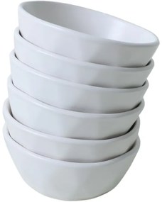 Sada 6 kameninových misek Facetta 12 cm, bílá