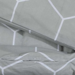 Sada povlečení na peřinu šedá a bílá 200x200 cm bavlna 136448