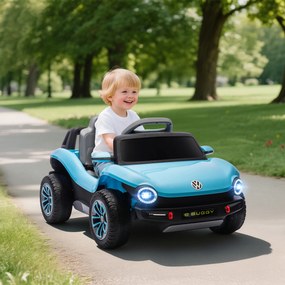 AIYAPLAY Dětské elektrické auto od 3 let Volkswagen E-Buggy 12V s 2,4G dálkovým ovládáním, modrá