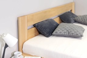 Zvýšená postel dvoulůžko s úložným prostorem Trinity, 200x200, masiv buk