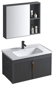 Rea Astor, sada koupelnového nábytku s umyvadlem 60cm, šedá matná, REA-M0004
