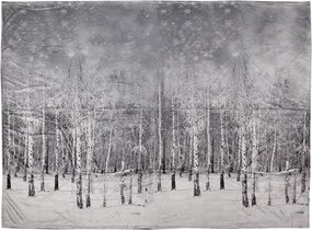 Plyšový pléd se zasněženými stromy - 130*170 cm
