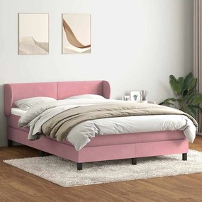 Box spring postel s matrací růžová 160x210 cm samet 3317366
