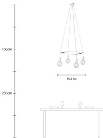 creative cables Lustr cage glóbus se 4 žárovkami Barva: Černá