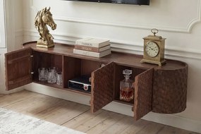 Designový závěsný TV stolek Zaxson 160 cm hnědé mango